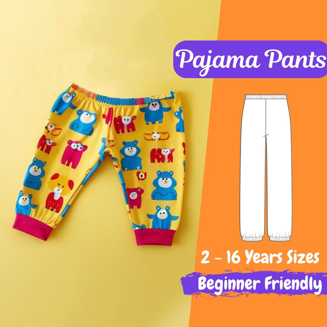 Toddler Pajama Pants PDF Sewing Pattern Kids Loose Pants Pattern Baby ...