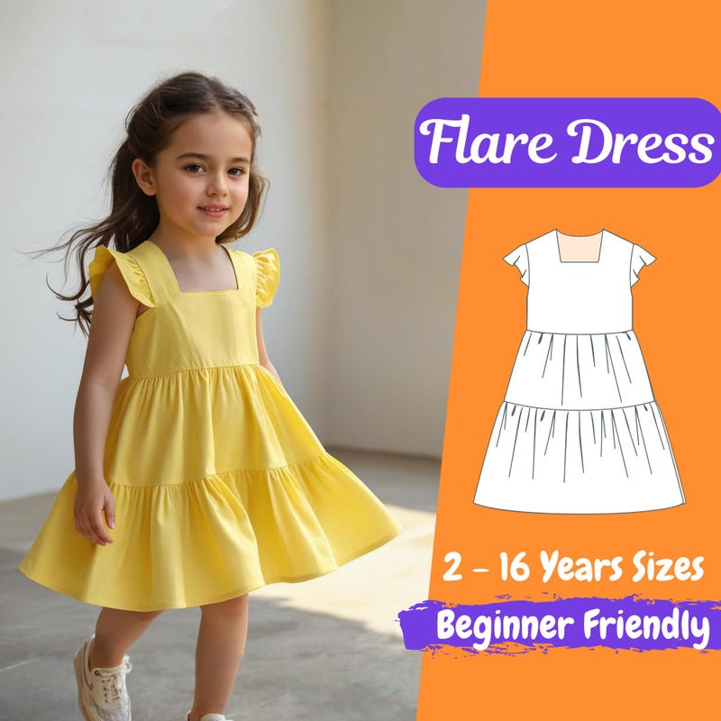 Ruffle Dress Pattern Kid - Etsy