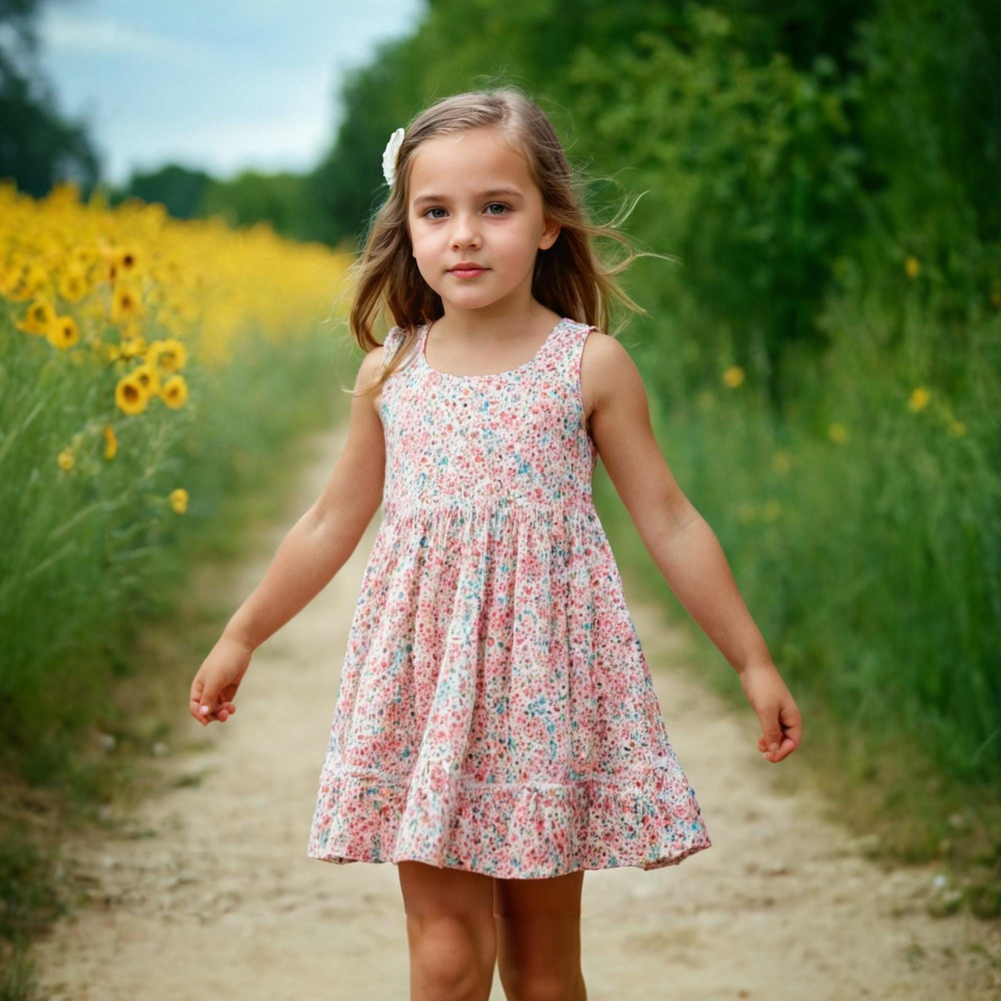 Flowers Girl Dress PDF Sewing Pattern, Kids Summer Dress Pattern ...
