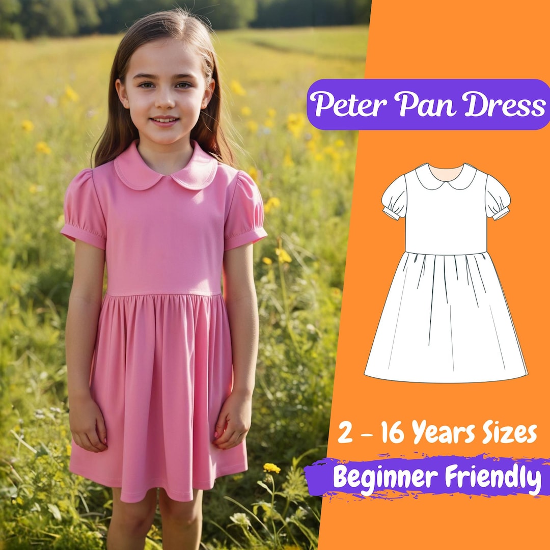 Peter Pan Collar Dress Sewing Pattern PDF Kids Dress Sewing Pattern ...