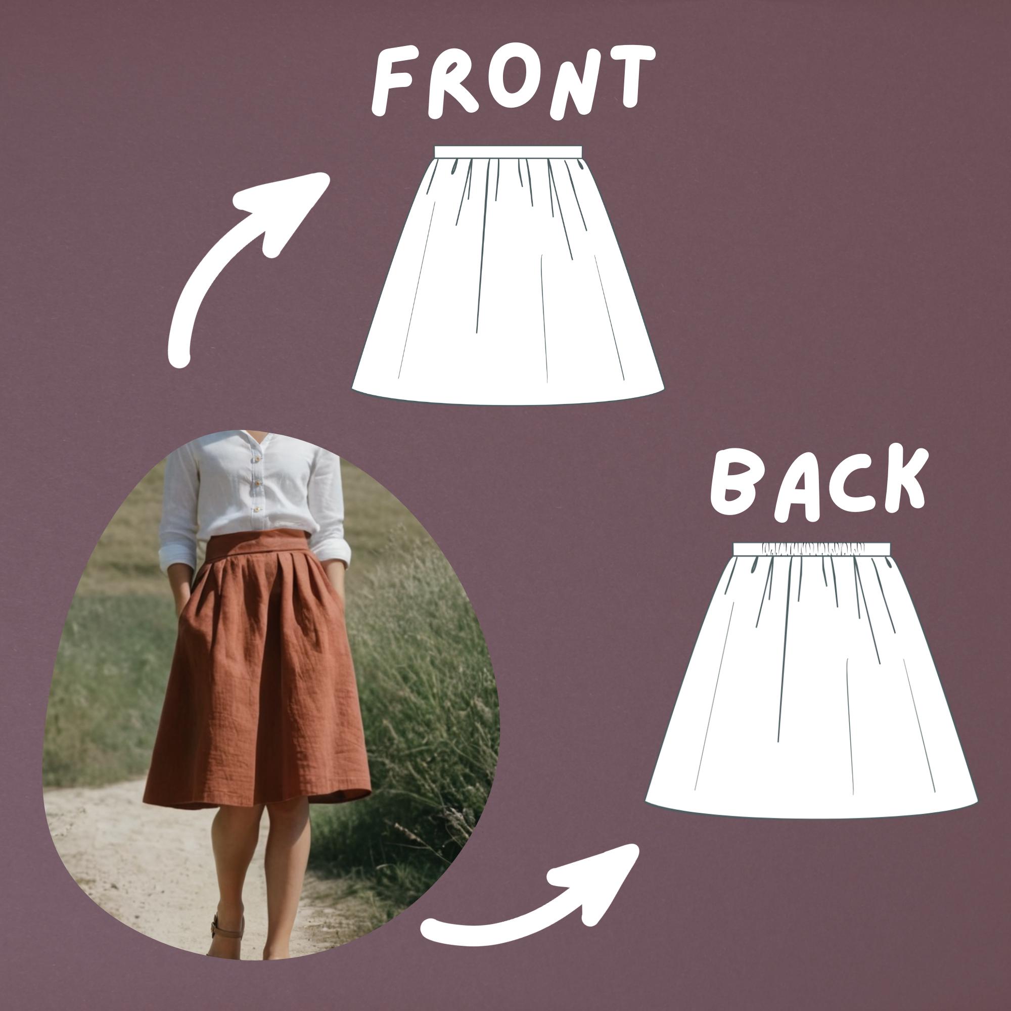 Pocket Skirt for Girls Sewing Pattern Elastic Waist Summer Skirt ...