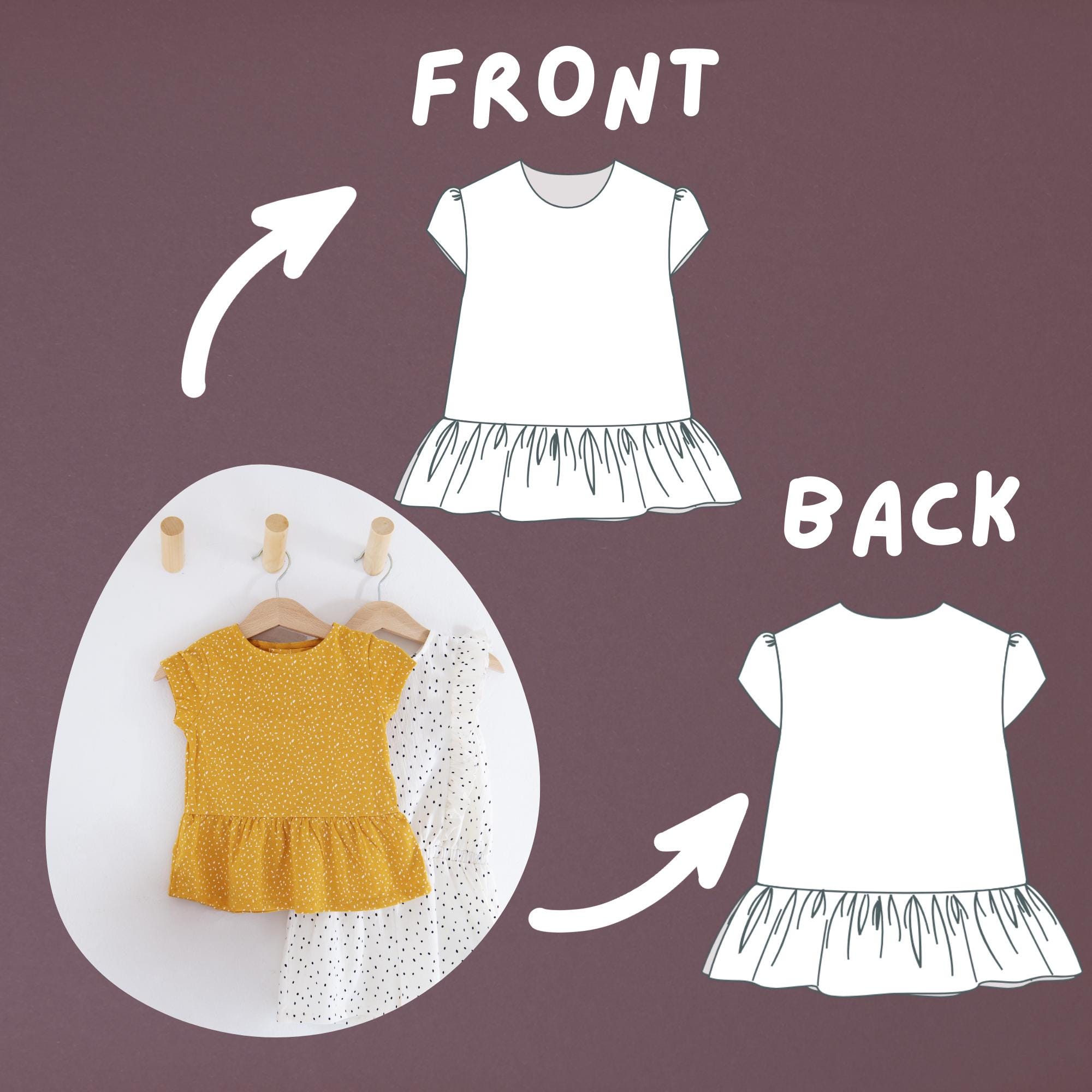 Girls Flounce Tank Top Sewing Pattern | Kids Blouse Pattern | Puff ...