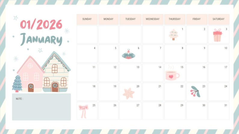 January 2026 Caleneder /winter Themed/ Rustic Frame / Printable ...