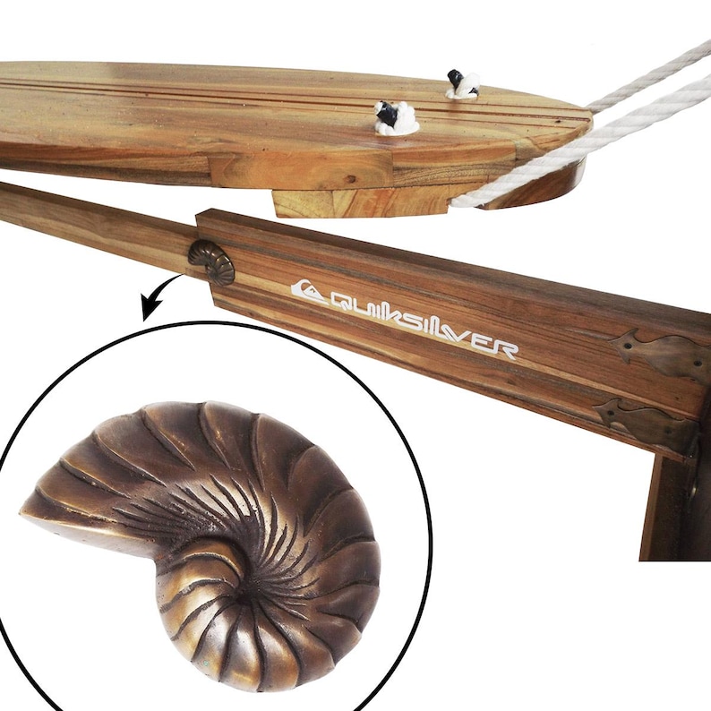 208 Cm Teakwood Surf Board Trainer / Balancing and Surfing Exercise ...