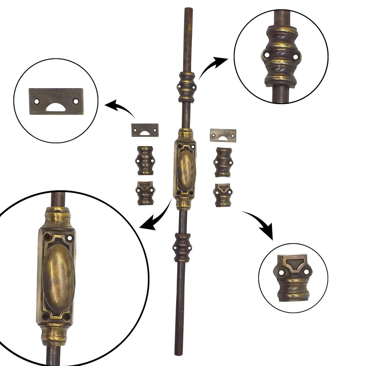 230 Cm Handcrafted Solid Brass Cremone Bolt for Windows, Doors ...