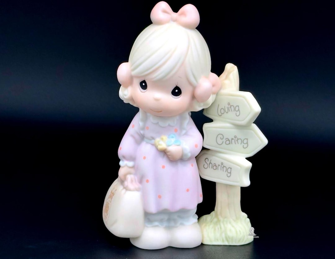 Precious Moments Girl Figurine With Directional Sign Loving Caring ...