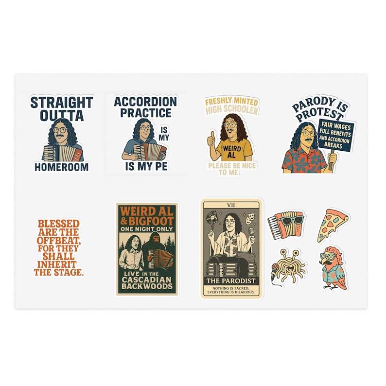 Weird Al Die-cut Sticker Set: Music Humor, Parody Stickers - Etsy