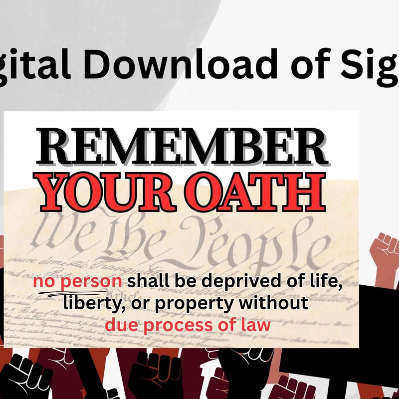 Due Process Protest Sign - Etsy