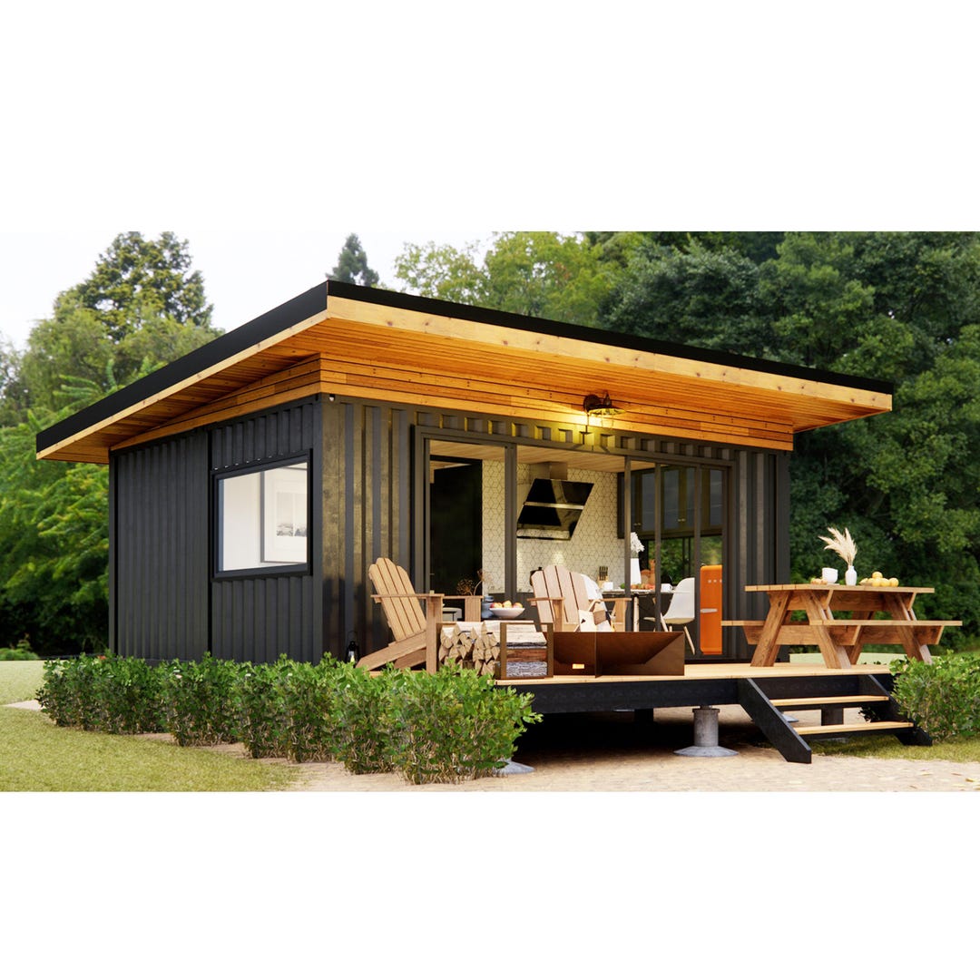 2x20' Container Home Plans 1 Bedroom -1 Bathroom - House Floor Plans ...