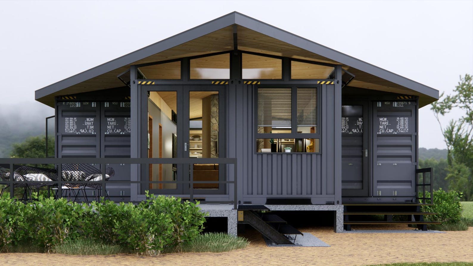 2x20'+2x40' Container Home Plans 2 Bedrooms -1 Bathrooms- House Floor ...