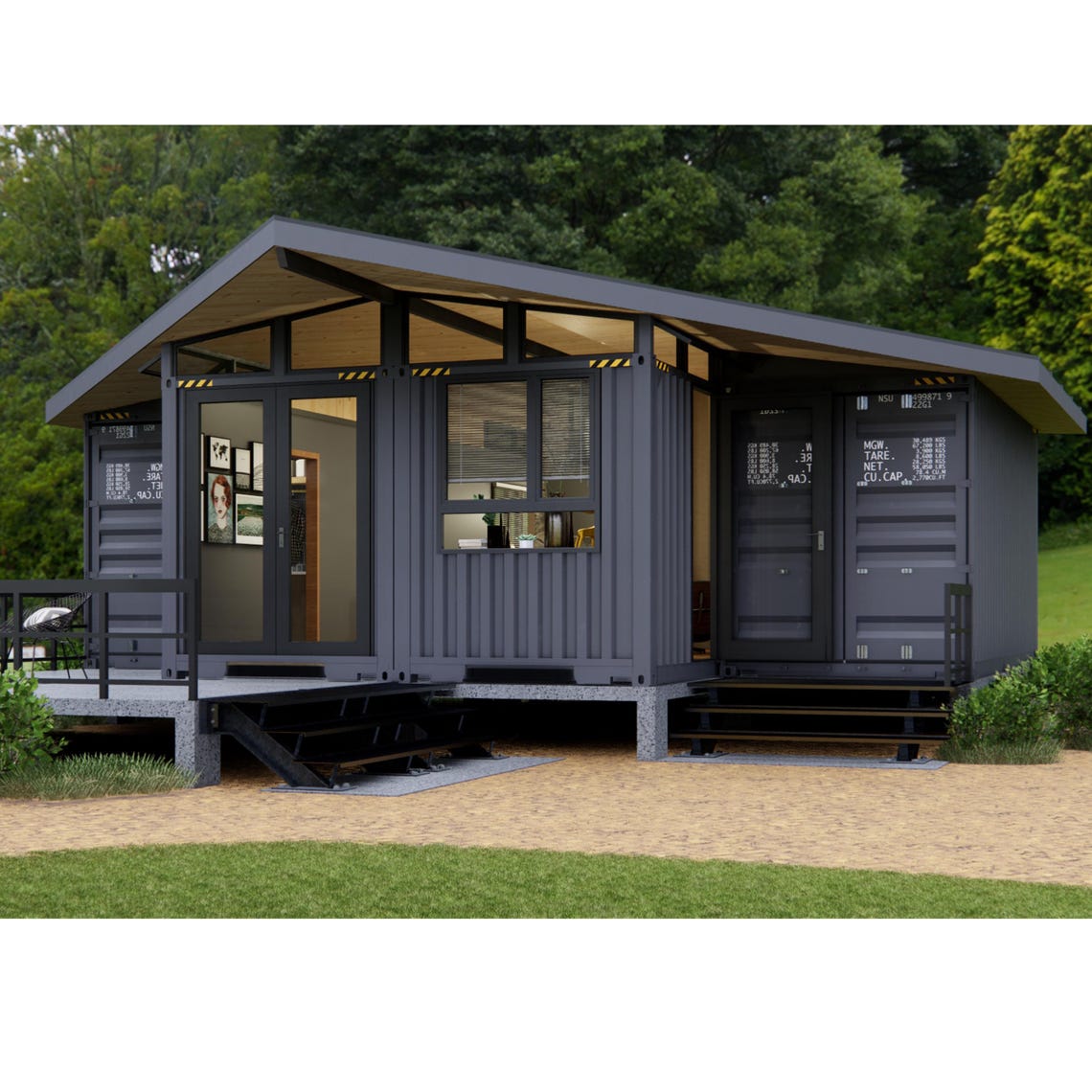 2x20'+2x40' Container Home Plans 2 Bedrooms -1 Bathrooms- House Floor ...