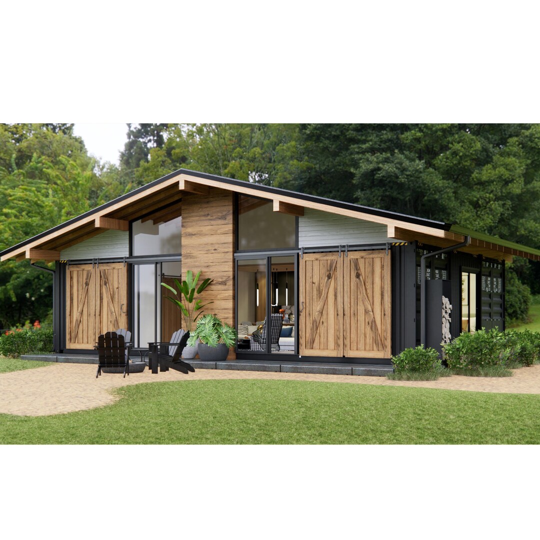 3x40' Container Home Plans 2 Bedrooms - 2 Bathrooms - Container House ...