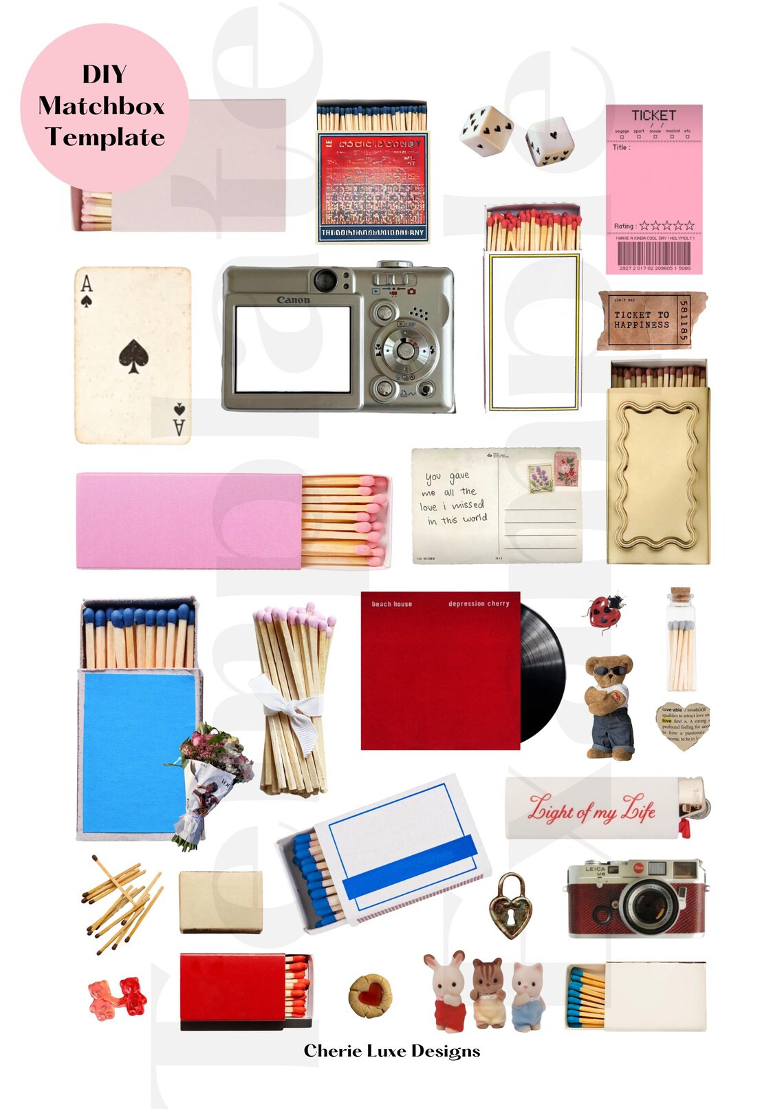 Blank Matchbook Template, Printable Wall Art, Anniversary Printable ...