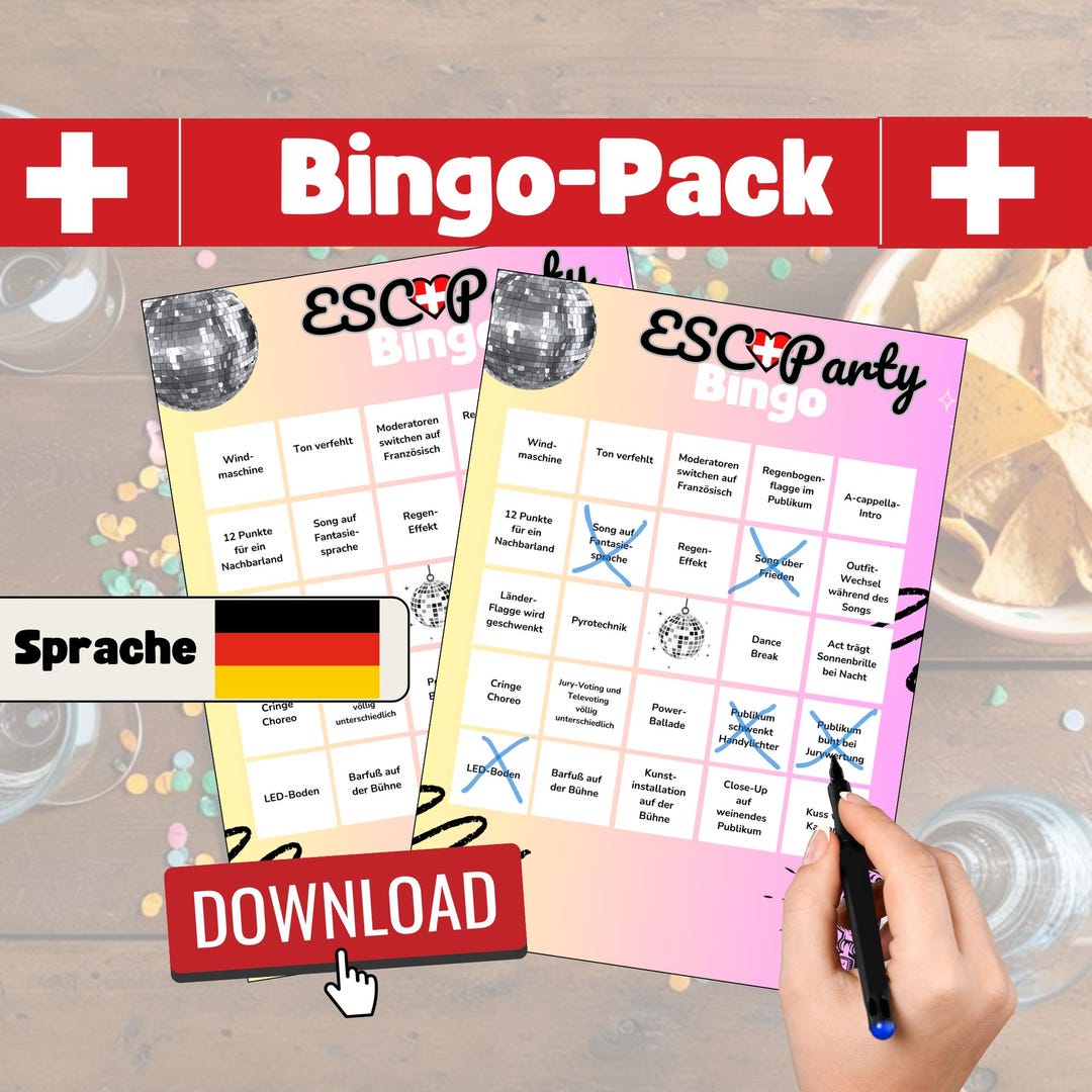 Eurovision 2025 Bingo German – for 16 People | Digital PDF Download for ...