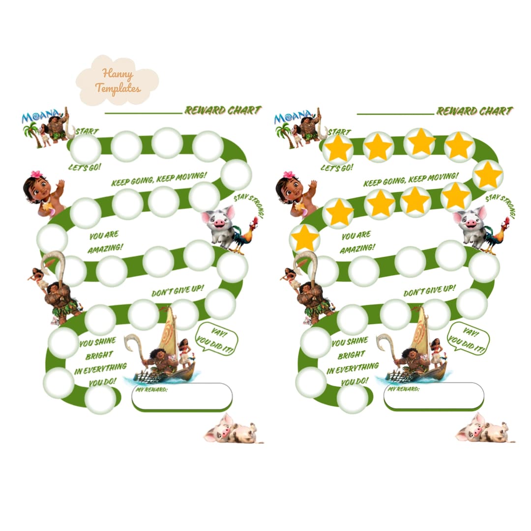 Moana Reward Chart | Printable Behavior Chart - Daily Chore Chart ...