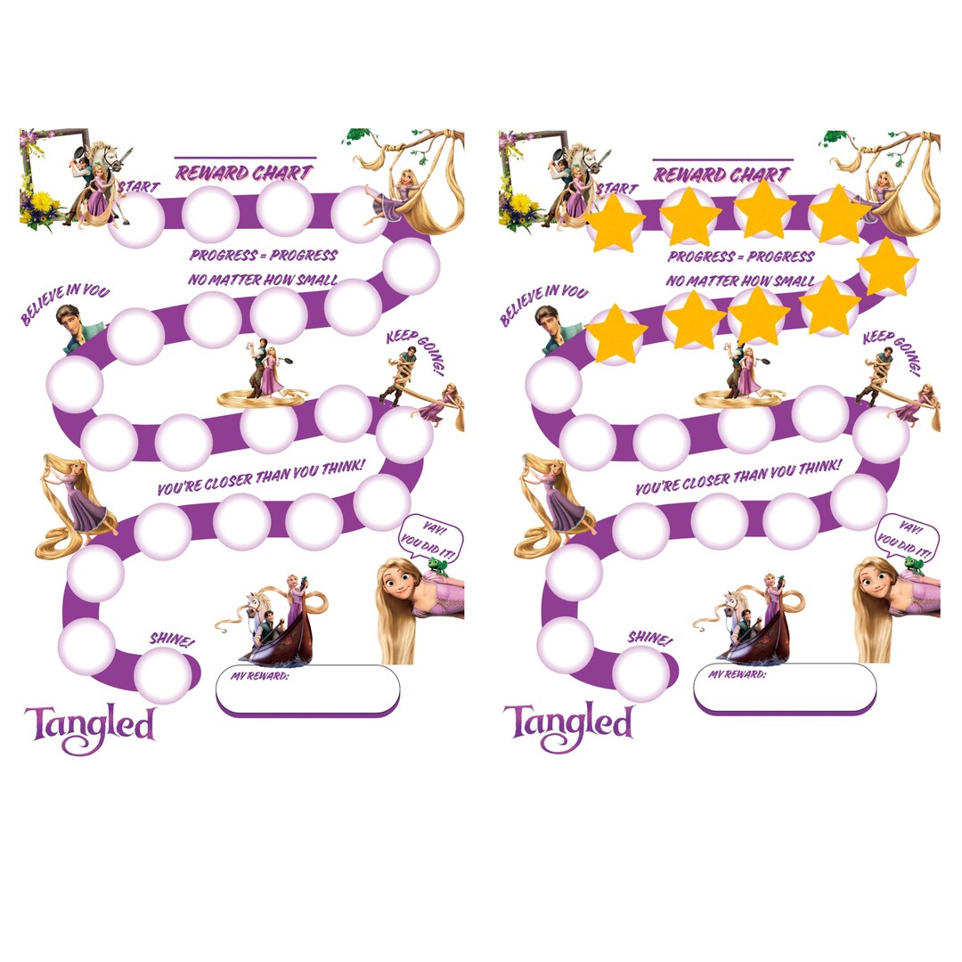 Tangled Reward Chart | Potty Training Chart - Behavior Chart - Digital ...
