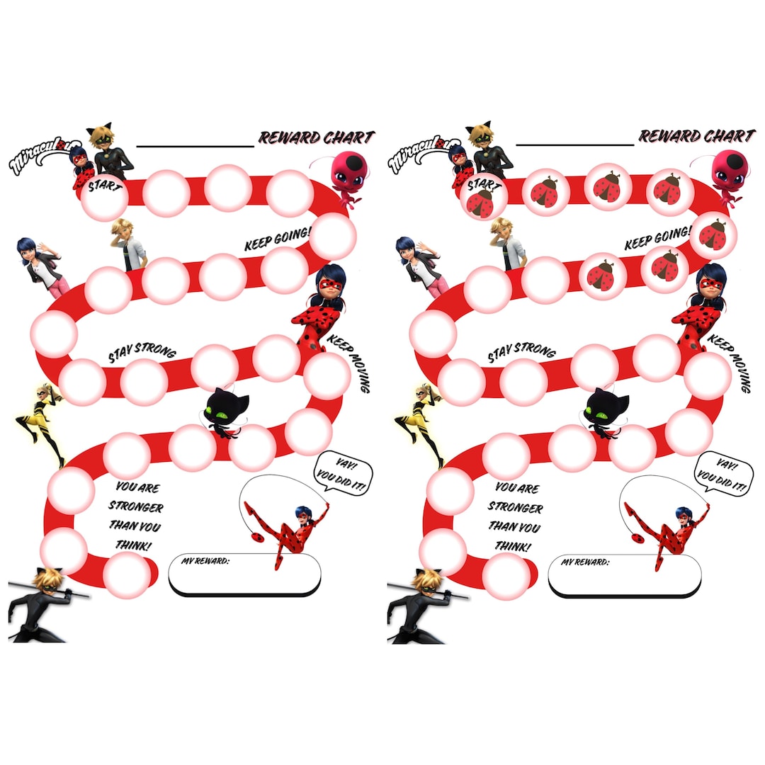 Miraculous Ladybug Reward Chart | Printable Chart - Daily Chore Chart ...