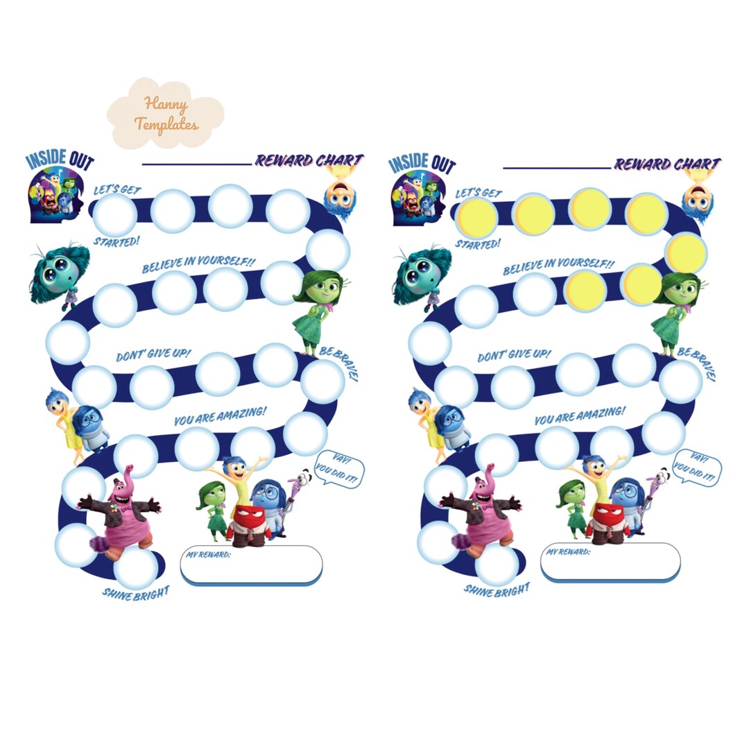 Inside Out Reward Chart | Printable Behavior Chart - Daily Chore Chart ...