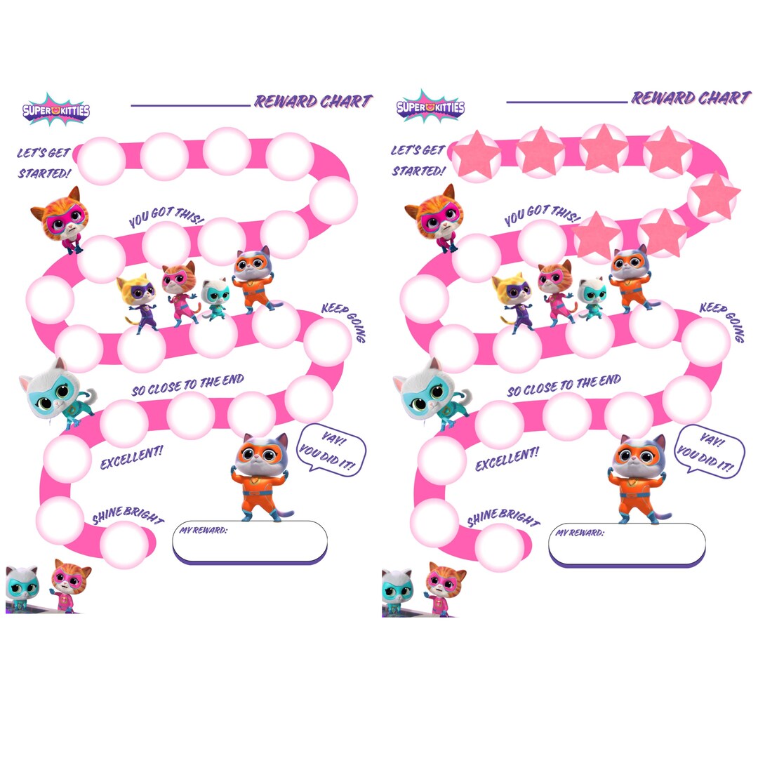 Superkitties Reward Chart | Printable Behavior Chart - Daily Chore ...