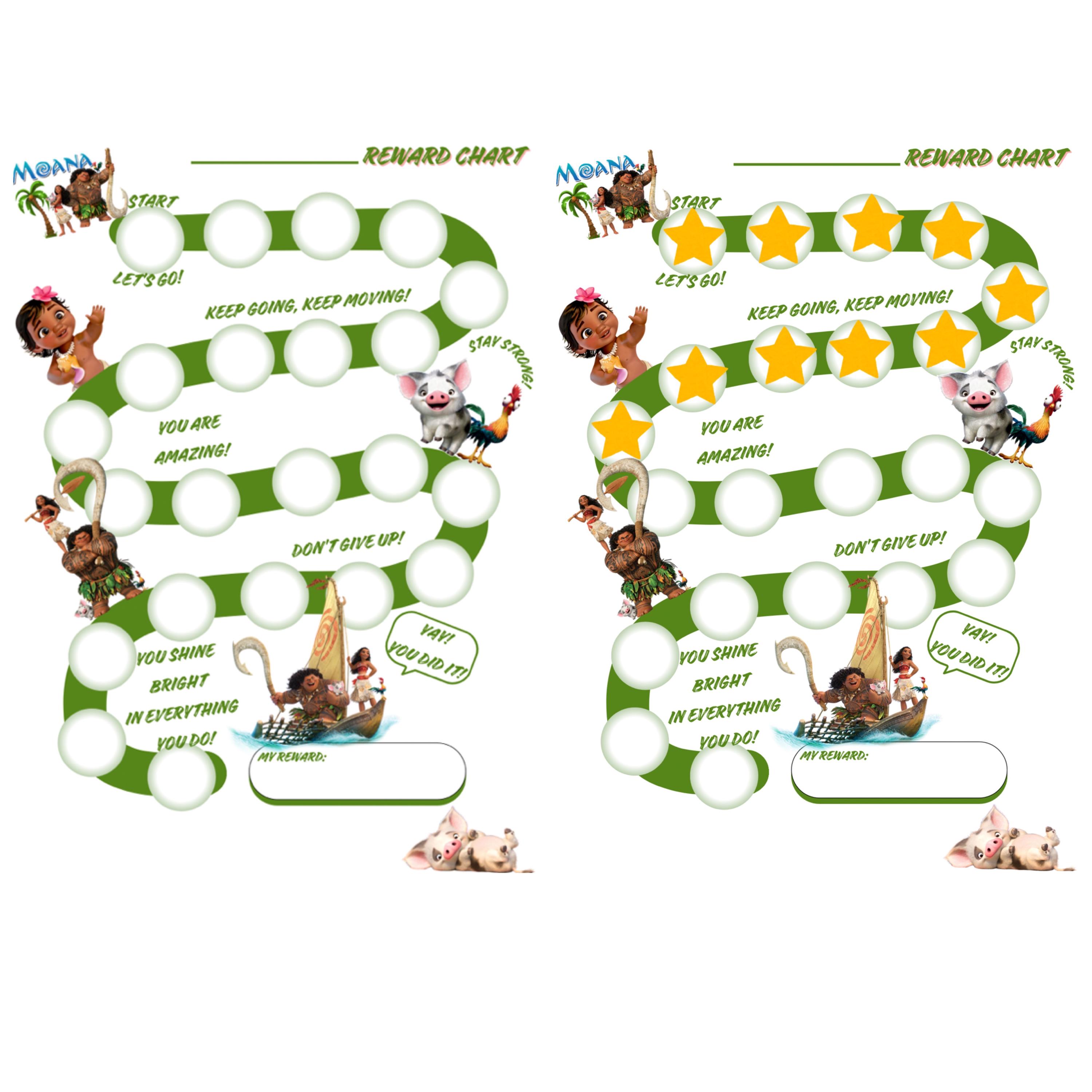Moana Reward Chart | Printable Behavior Chart - Daily Chore Chart ...