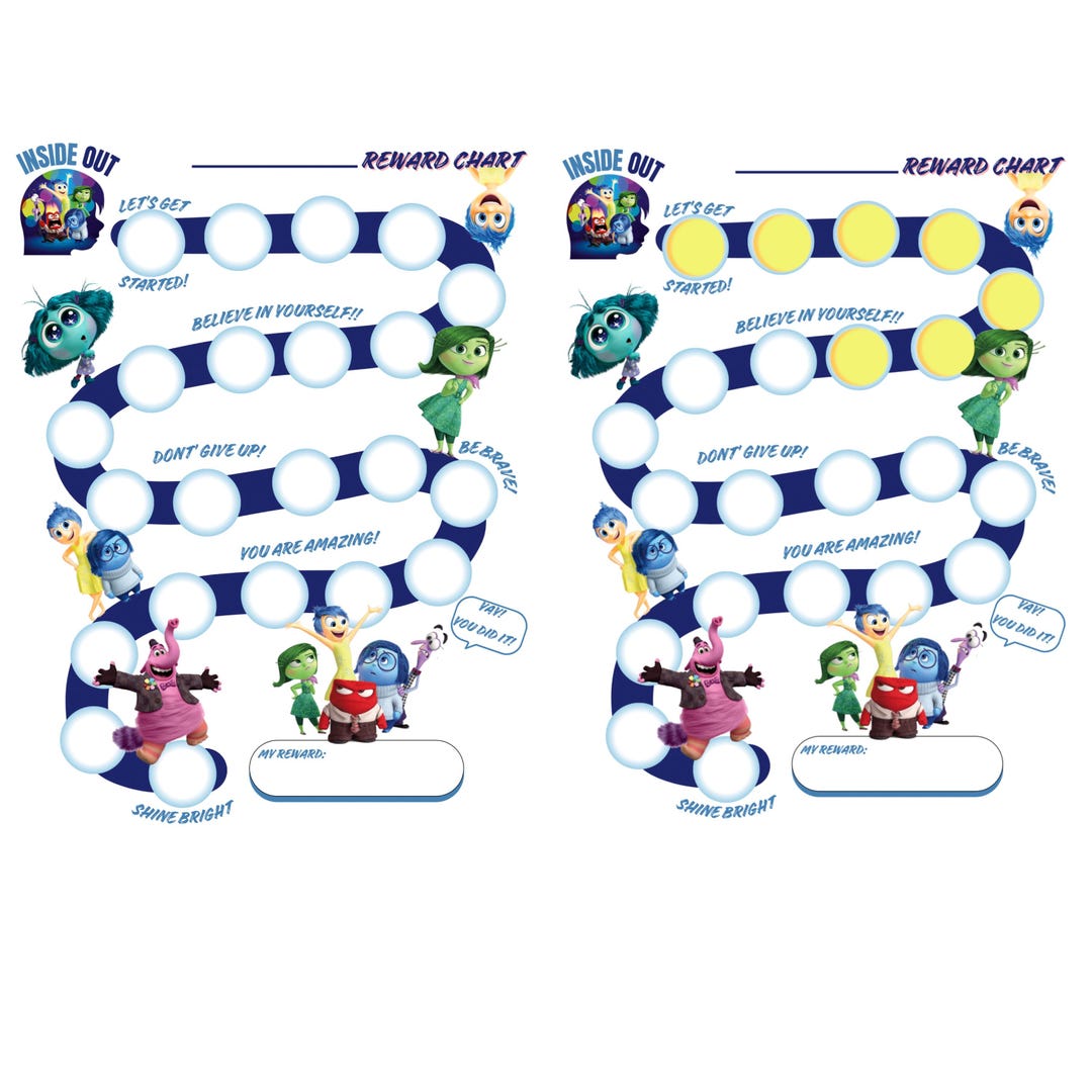 Inside Out Reward Chart | Printable Behavior Chart - Daily Chore Chart ...