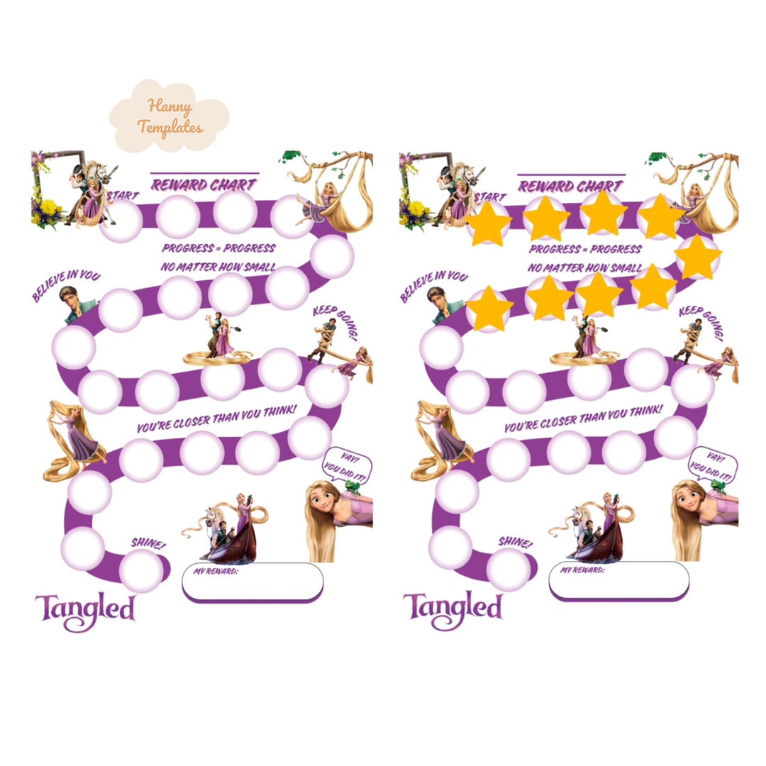 Tangled Reward Chart | Potty Training Chart - Behavior Chart - Digital ...