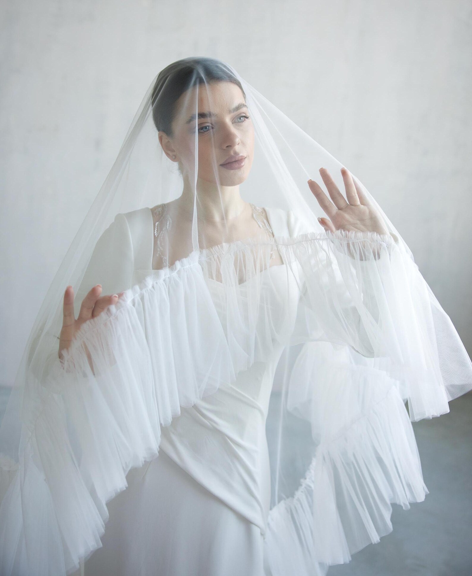 Ruffle Veil Veil With Ruffle Trim Ruffle Edge Veil Wedding Veil With ...