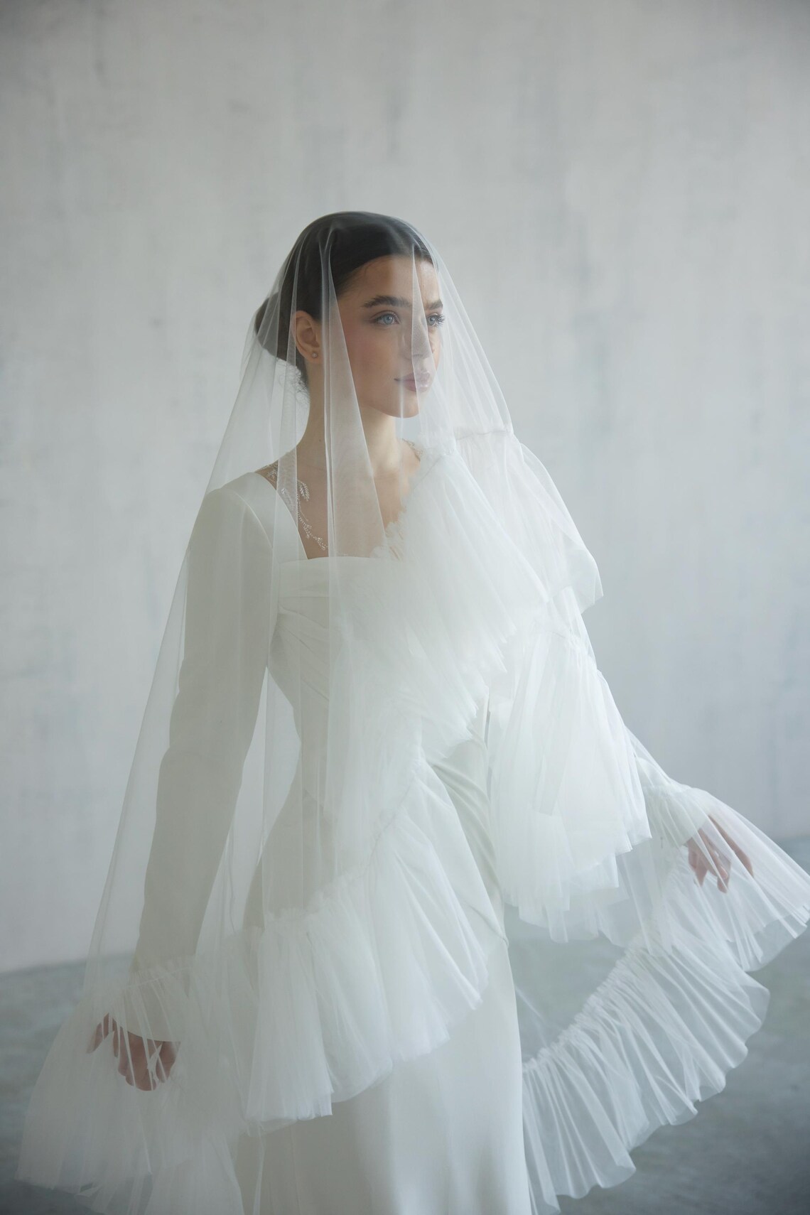 Ruffle Veil Veil With Ruffle Trim Ruffle Edge Veil Wedding Veil With ...