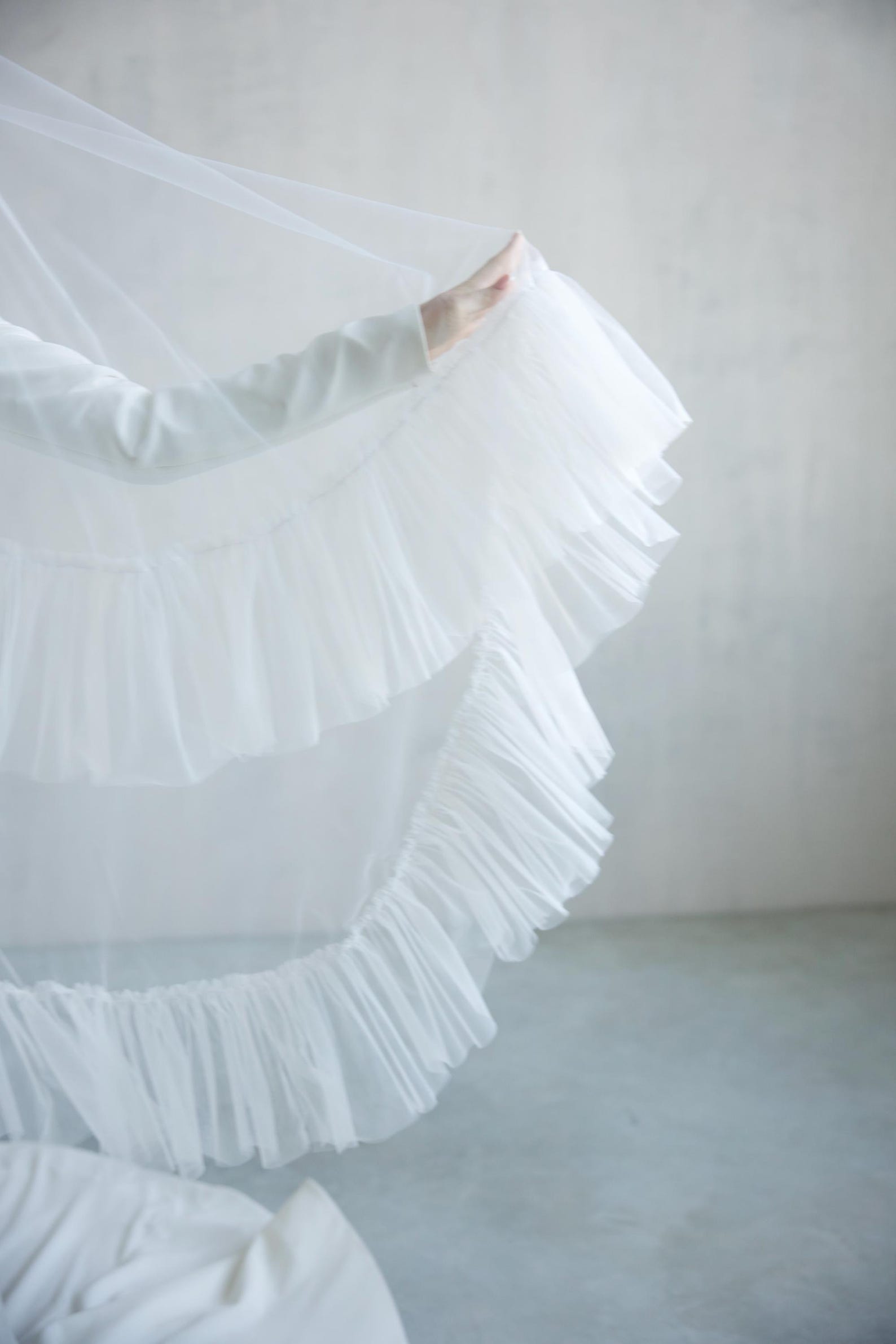 Ruffle Veil Veil With Ruffle Trim Ruffle Edge Veil Wedding Veil With ...