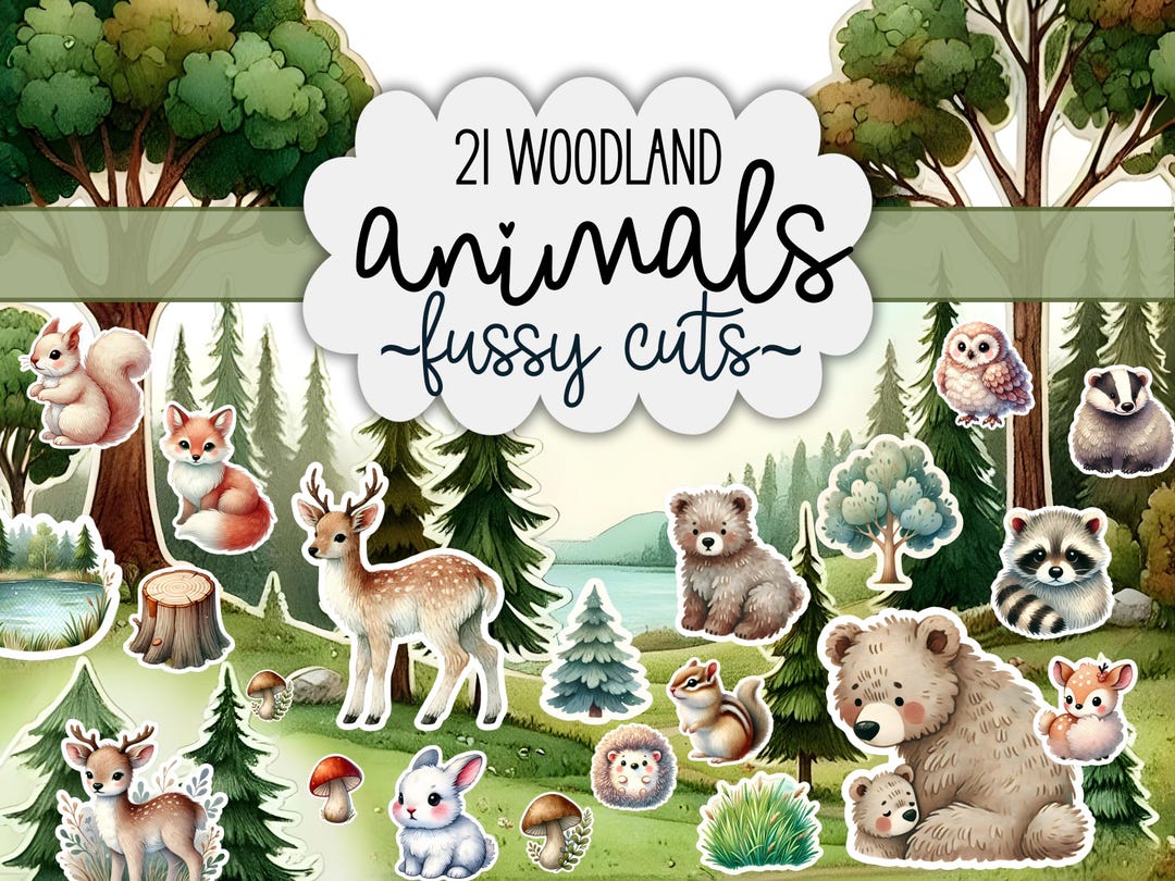 Woodland Animals Fussy Cuts Junk Journal Ephemera Cute Forest Animals ...