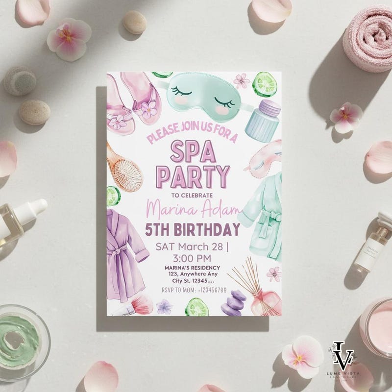 Girls Day Spa Invitation - Etsy