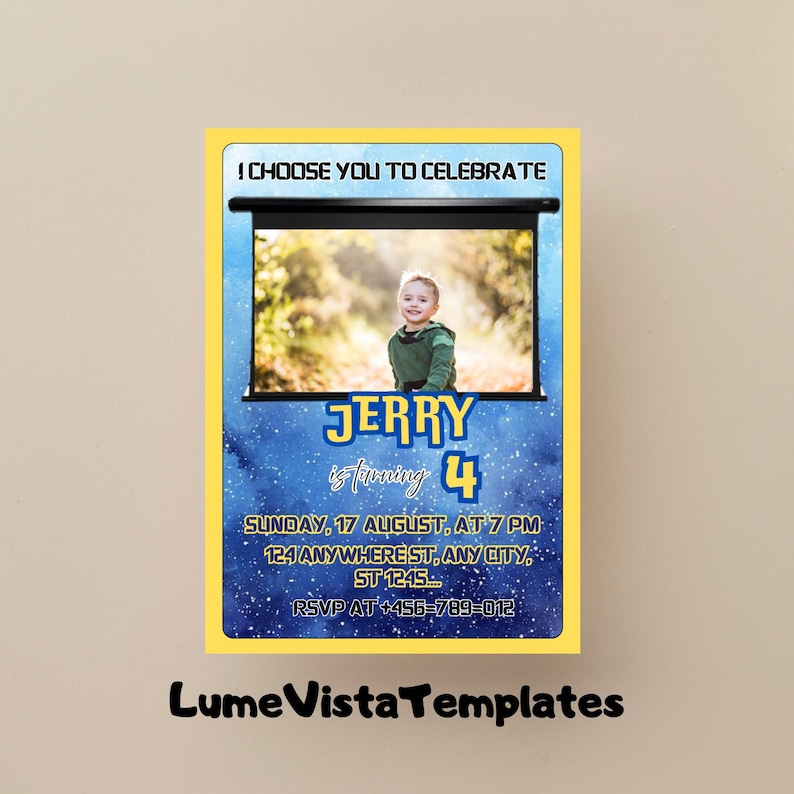 Pokemon Birthday Invitation, Customizable Pokecard Theme (digital ...
