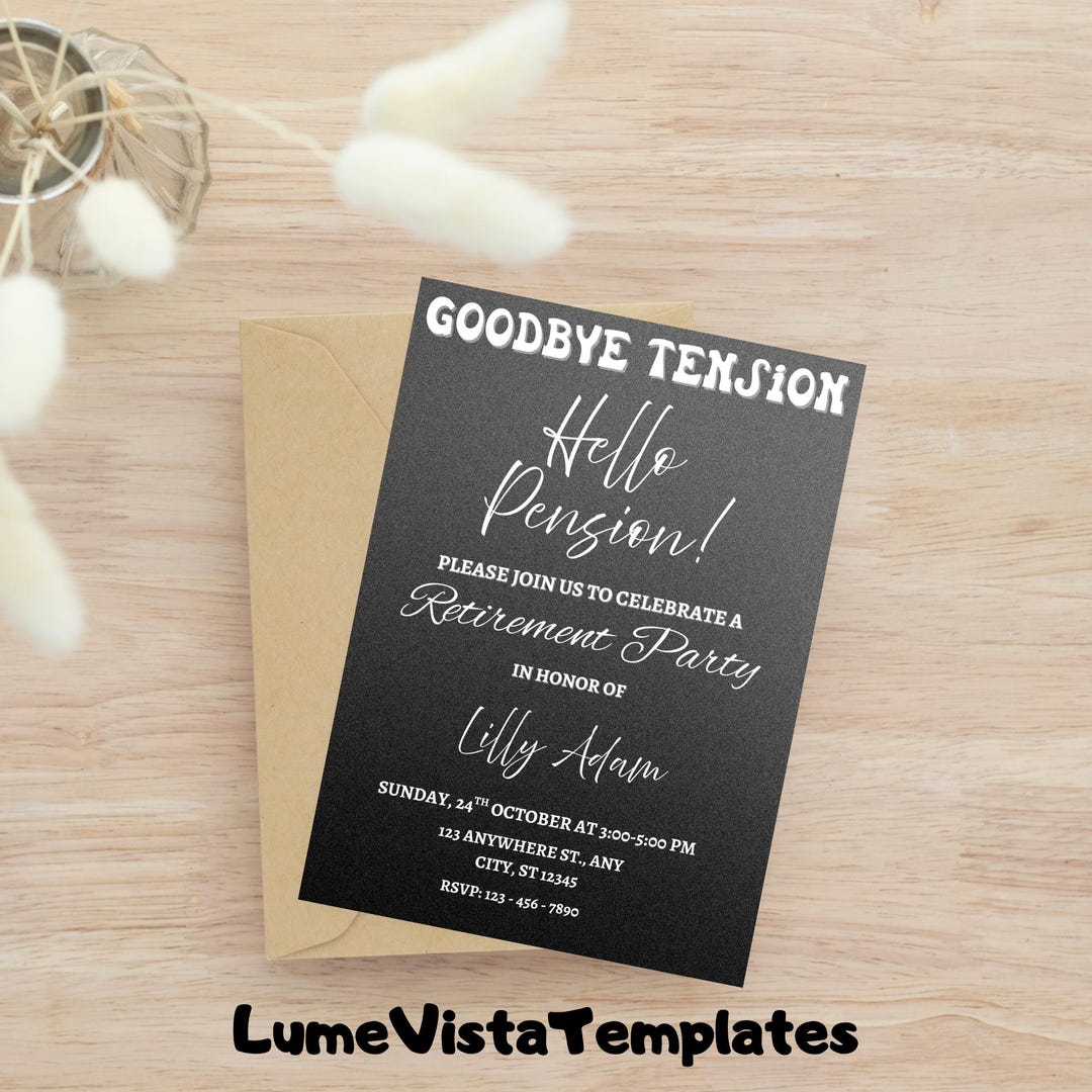Minimalist Retirement Party Invitation Template (digital Download) - Etsy