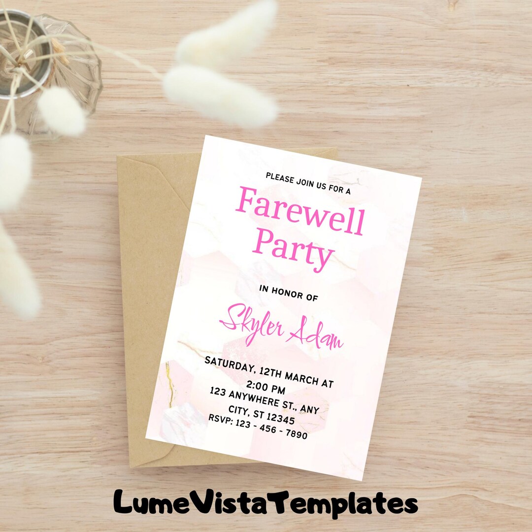 Editable Farewell Party Invitation: Adventure Theme (instant Download ...