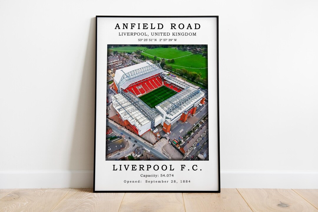 Anfield Poster, Liverpool Poster, Anfield Stadium Print, Soccer Gifts ...