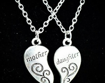 Mother and Daughter Forever Love Heart Necklace - Etsy