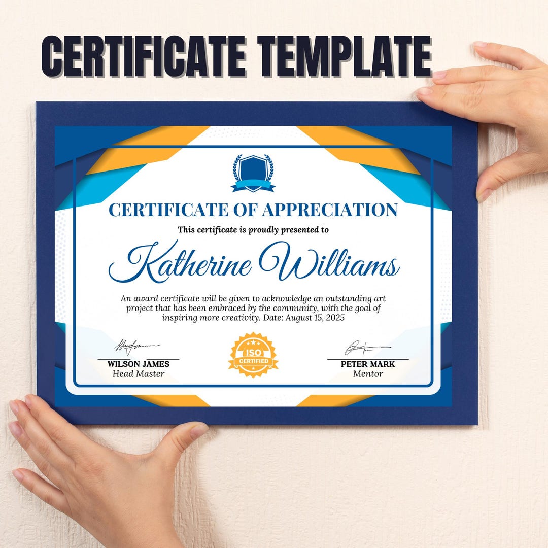 Blue and White Appreciation Certificate Template, Printable Certificate ...