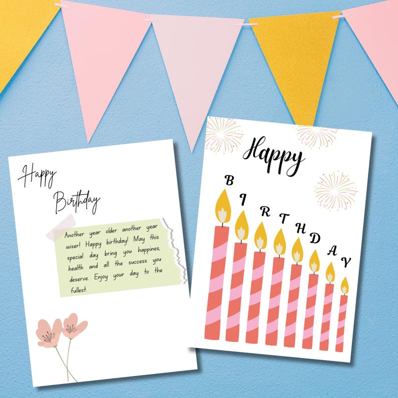 Birthday Card Bundle – 6 Printable Cards | Digital Download | Print at ...