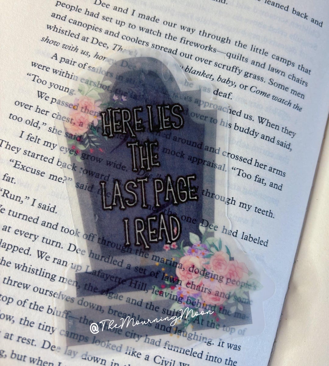 Here Lies the Last Page I Read Transparent Bookmark - Etsy