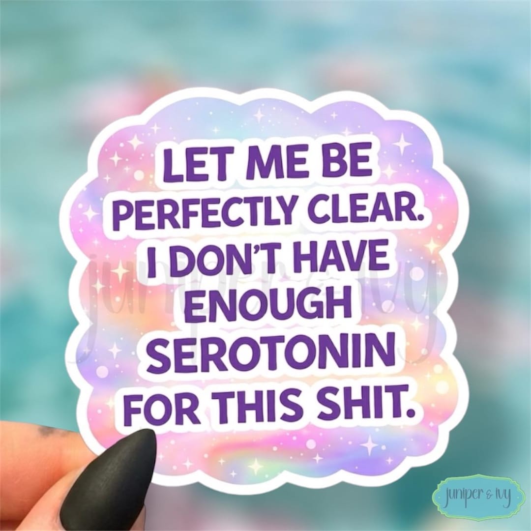 Serotonin Sticker | Funny Mental Health Humor, Pastel Vinyl Decal - Etsy
