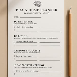 Digital Brain Dump Page | Minimal Black & Beige Daily Planner for ...