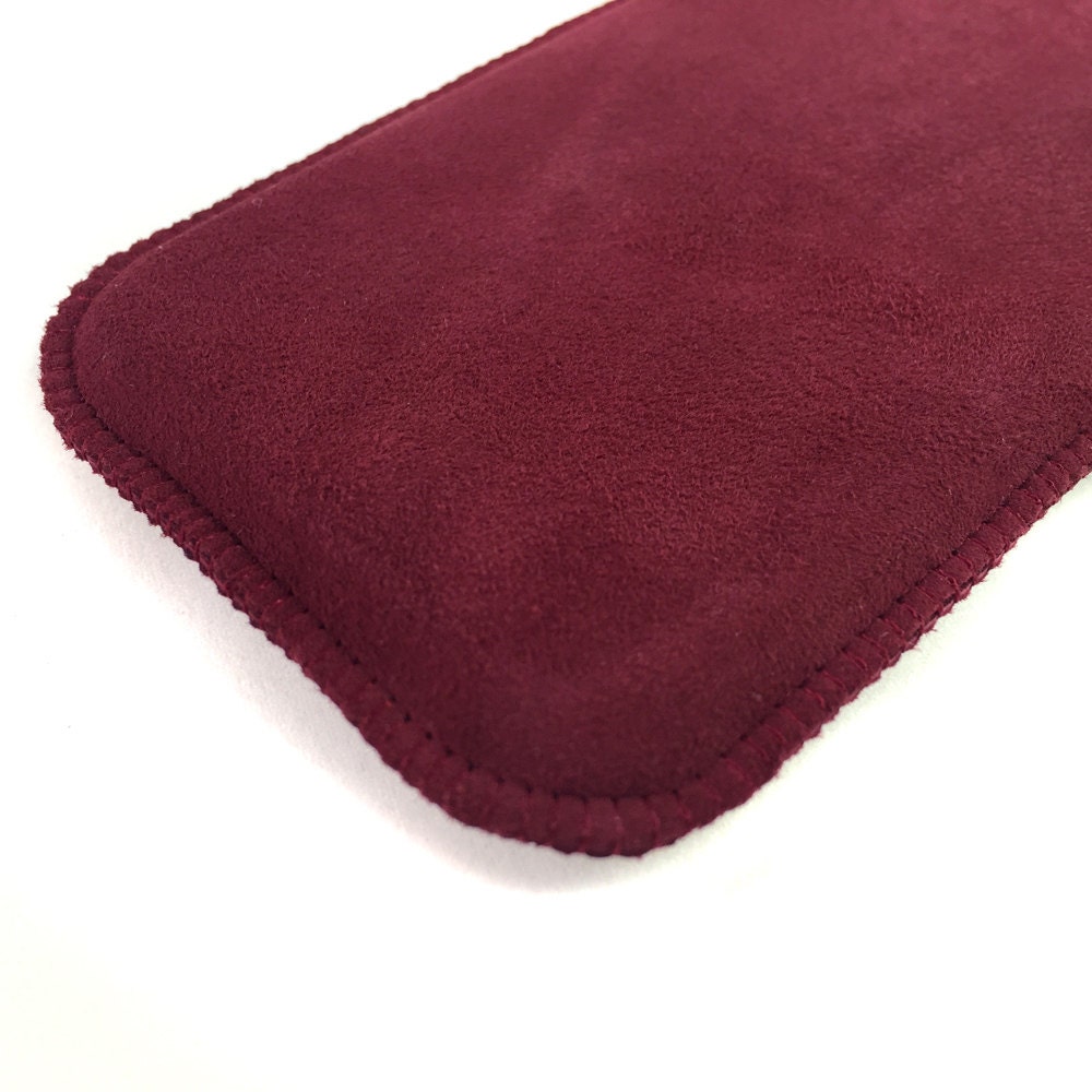 Marsala Red Suede Phone Case, Made to Measure; Real Leather - Etsy