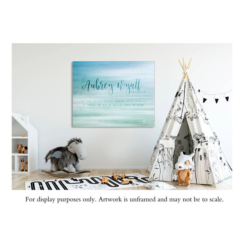 Personalized Baby Name Art Print Personalized Name Meaning | Etsy