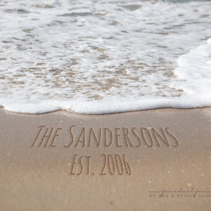 Beach Decor, Personalized Names in Sand Photo, Anniversary Gift ...