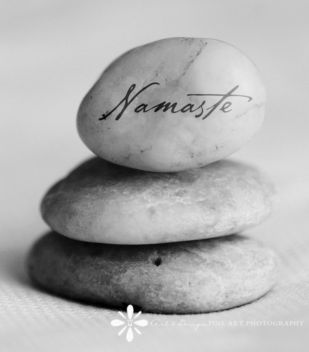 Namaste Poster, Yoga Wall Art Print, Gratitude Stone Art, Zen Decor ...