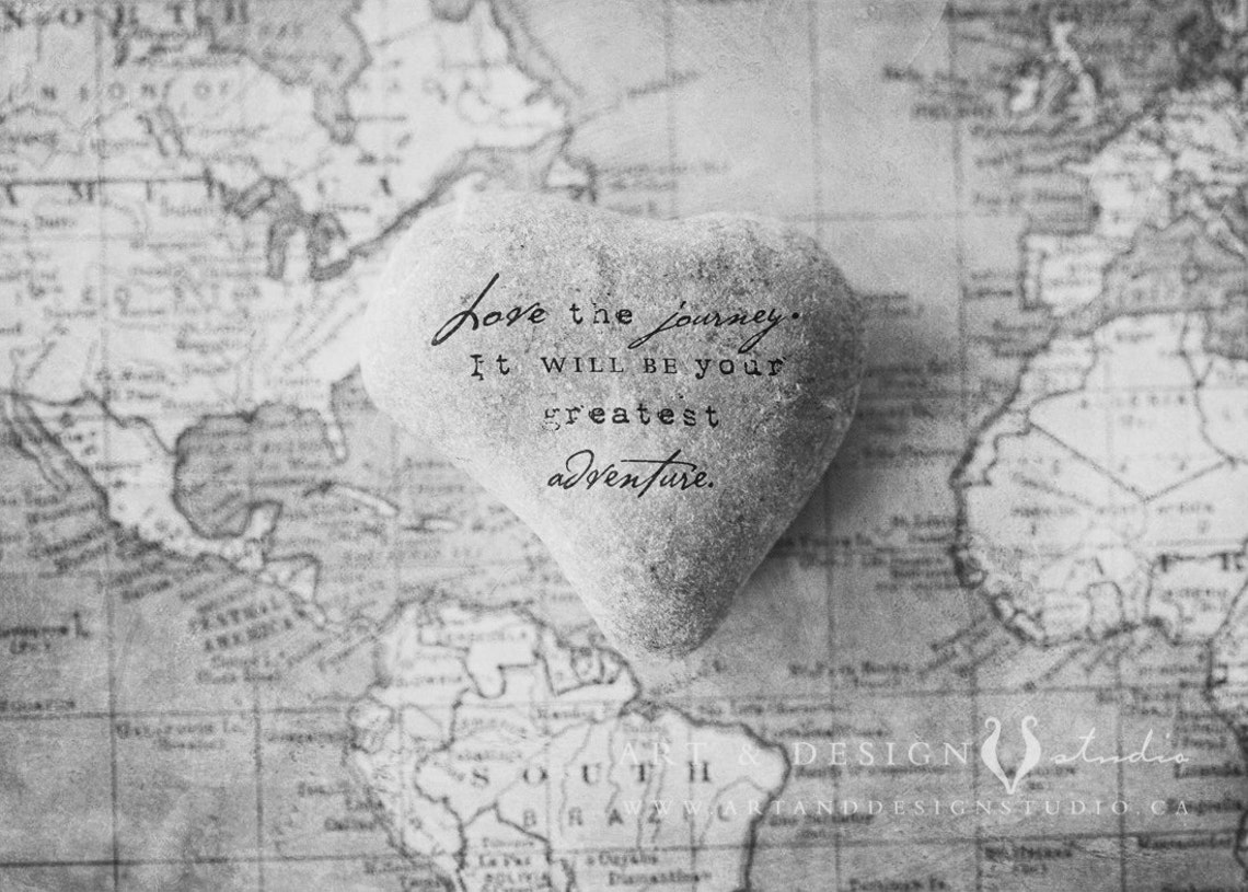 World Map With Quote Inspirational Map Print Traveller - Etsy