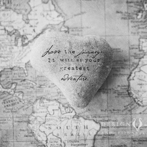 World Map With Quote, Inspirational Map Print, Traveller Gifts, New ...