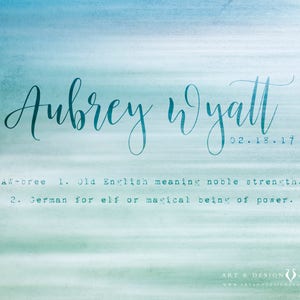 Personalized Baby Name Art Print, Personalized Name Meaning Art, Name ...