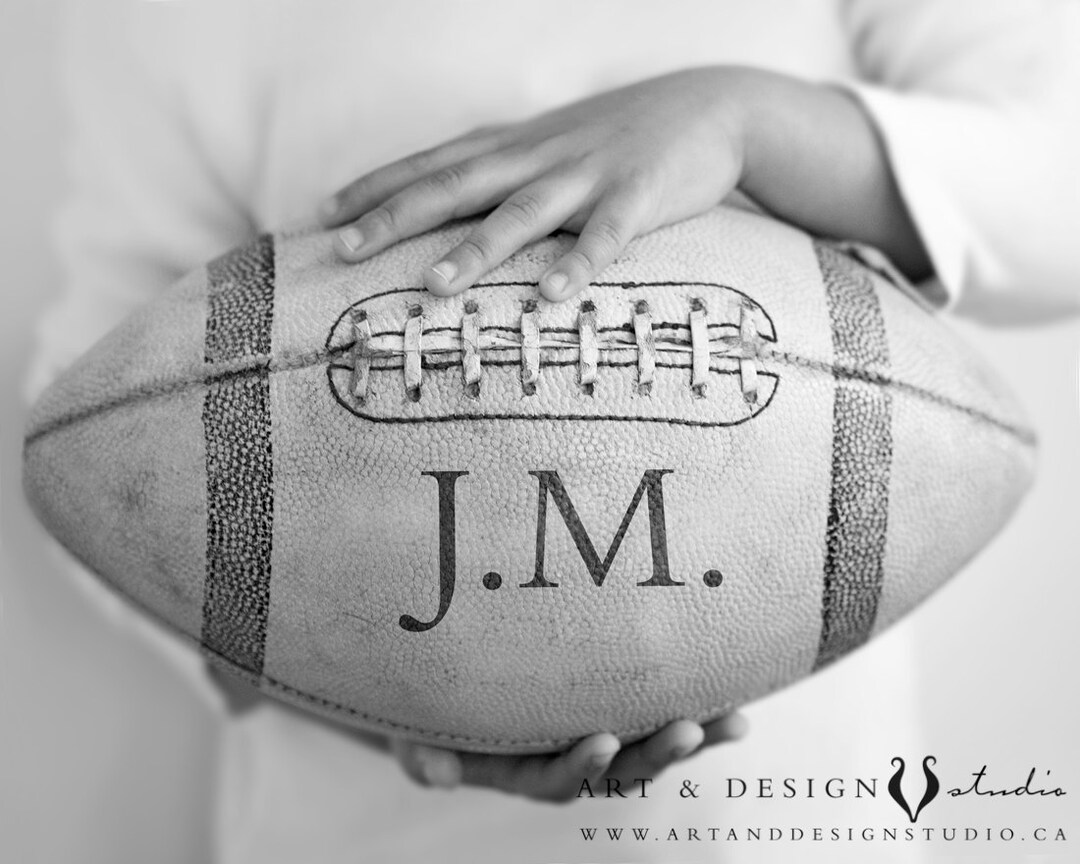 Monogram Art Print Boys Sports Print Vintage Football Wall - Etsy