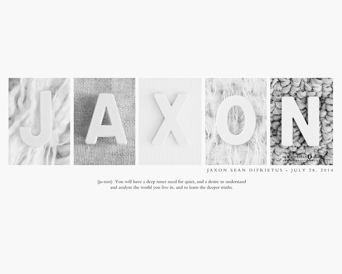 Baby Boy Name Print Alphabet Letter Photos Custom Name | Etsy